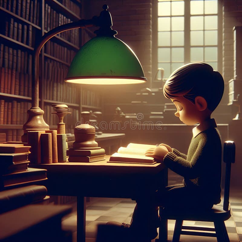 Library Reading Time stock illustration. Illustration of education ...