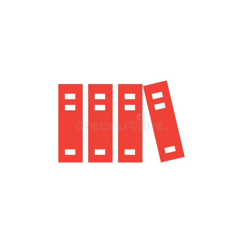 Library Red Icon on White Background. Red Flat Style Vector ...