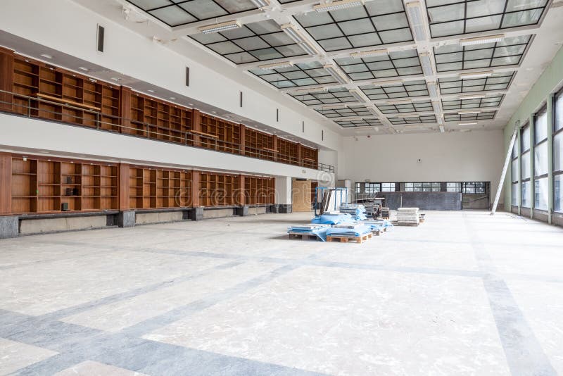 Library in renovation stock image. Image of renovating - 135593053