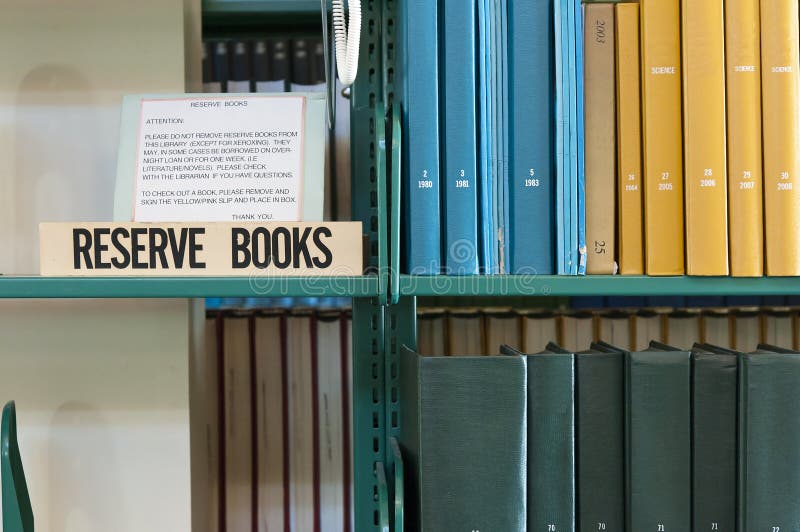 Library Reserved Book Shelf Stock Photo - Image of volumes, science ...