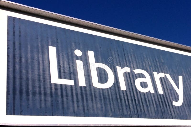 Library road sign stock image. Image of symbol, directional - 69385719
