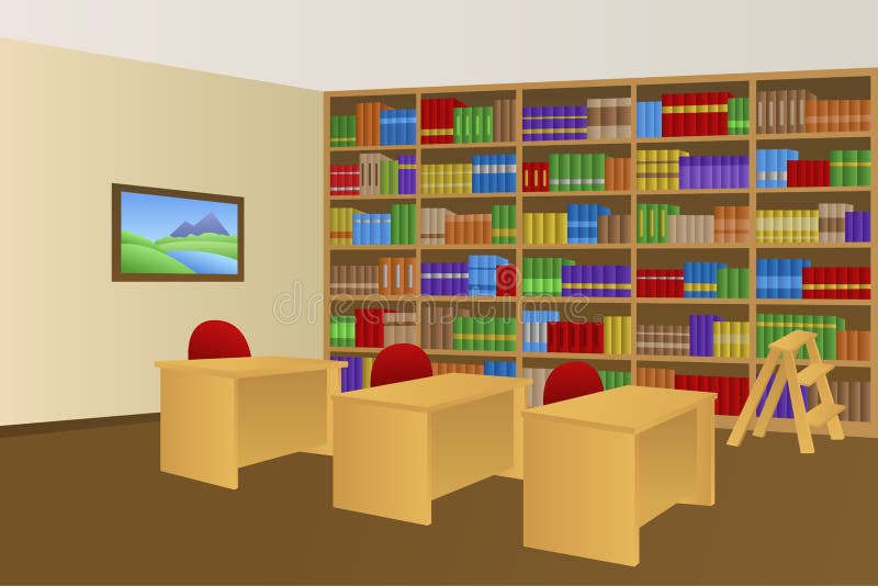 Library Room Cartoon stock vector. Illustration of literary - 27698513