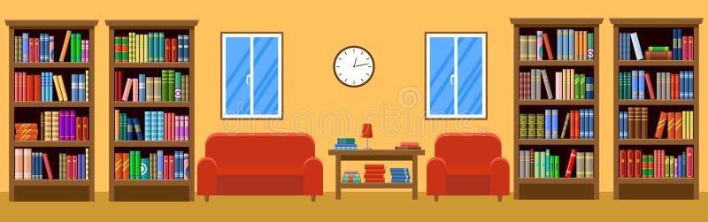 Library Room Cartoon stock vector. Illustration of literary - 27698513