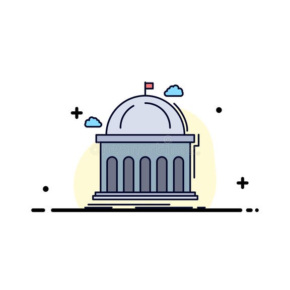 Library, School, Education, Learning, University Flat Color Icon Vector ...