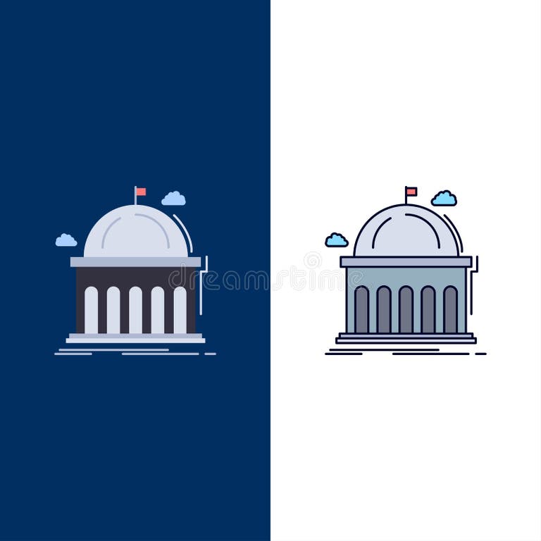 Library, School, Education, Learning, University Flat Color Icon Vector ...