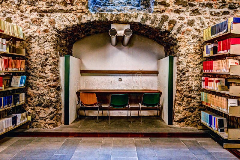 Library Setting with Books and Reading Material. Stock Photo - Image of ...