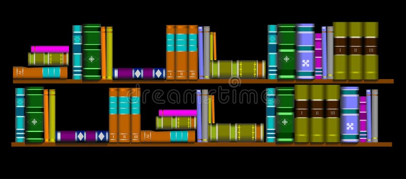 Bookcase stock vector. Illustration of indoor, graphic - 13039181