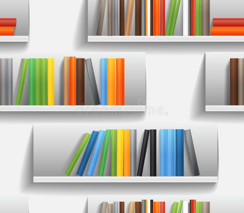 Bookshelves. Seamless Texture Stock Vector - Illustration of seamless ...