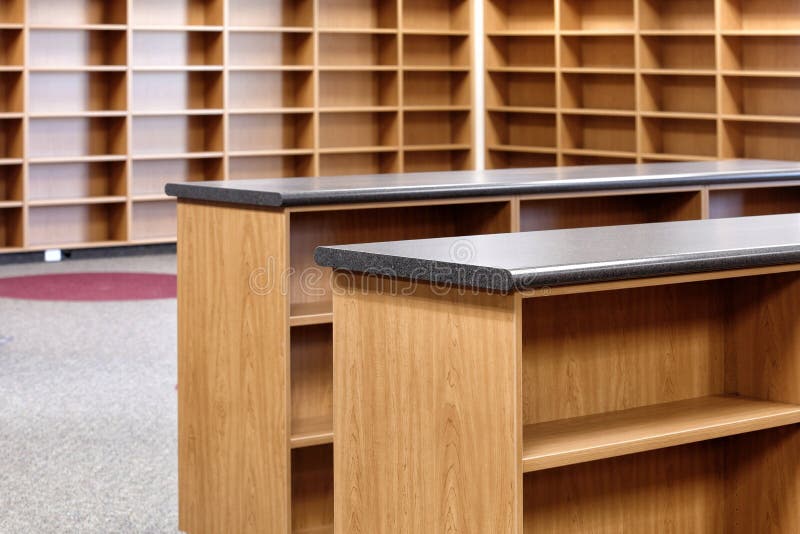 Newly Installed Shelving in a Library Stock Photo - Image of ...