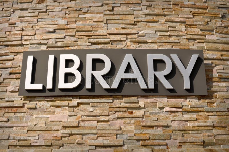 Library Sign stock photo. Image of road, sign, power - 13016834