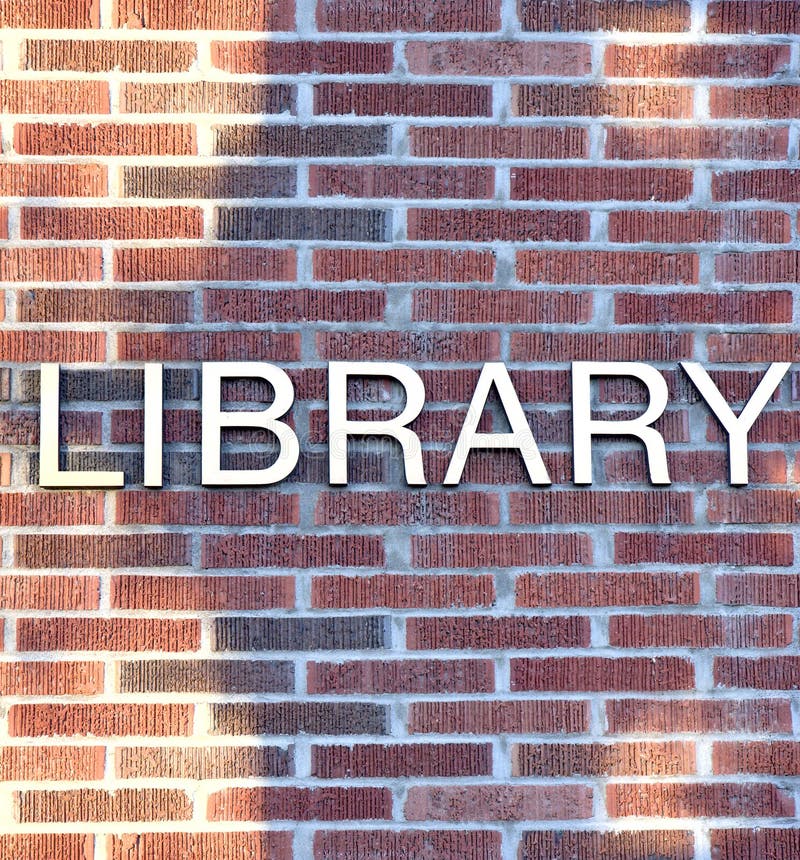 Library Sign stock photo. Image of books, brick, learn - 23196036