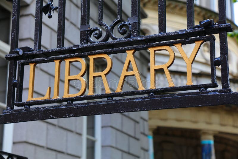 Library Sign in Dublin, Ireland Stock Image - Image of metal ...