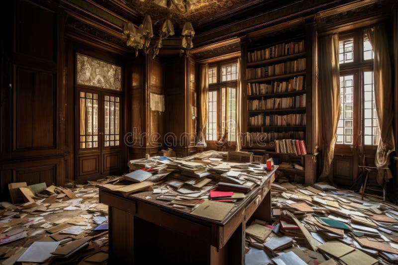 Library, with the Sound of Pages Turning and Pens Scratching on Paper ...