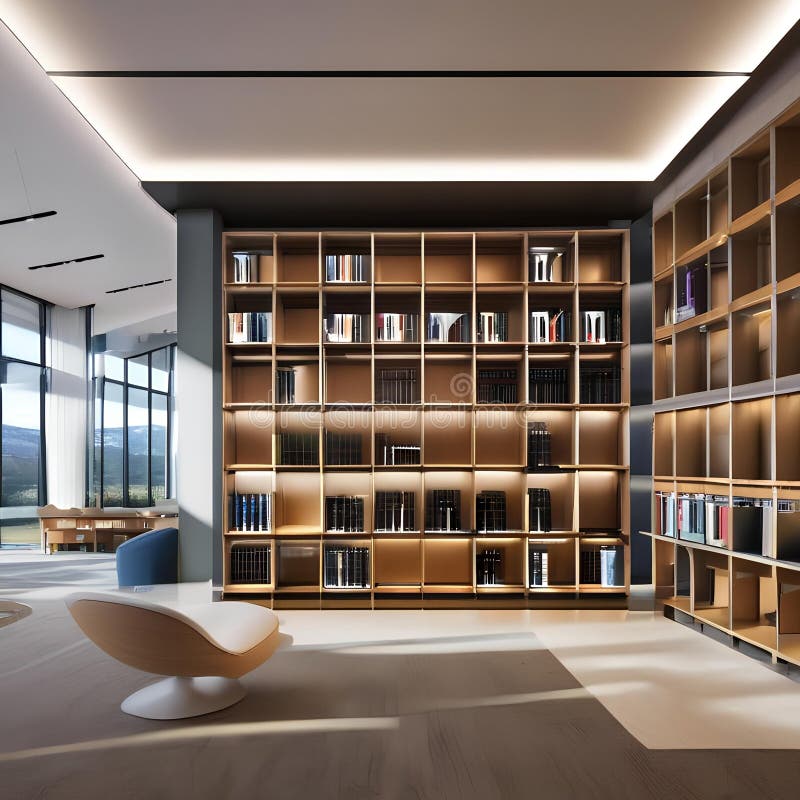 A Library Space with Advanced Digital Book Displays and Immersive VR ...