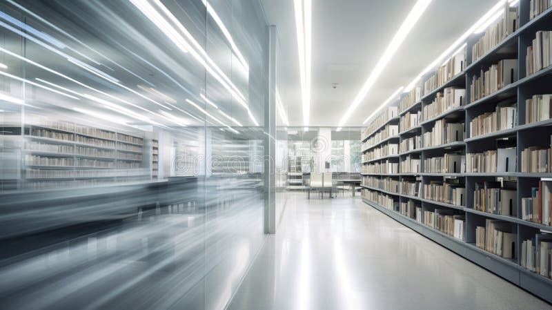 Library Space Diversity Motion Blur View Long Exposure, Concept of ...