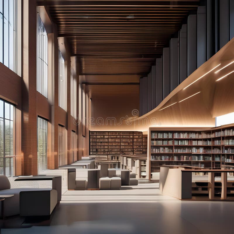 A Library Space Incorporating Modern Futurism with AI-driven Book ...