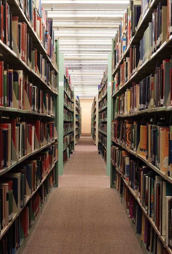 Library stacks stock photo. Image of stacks, library, perspective - 5441520