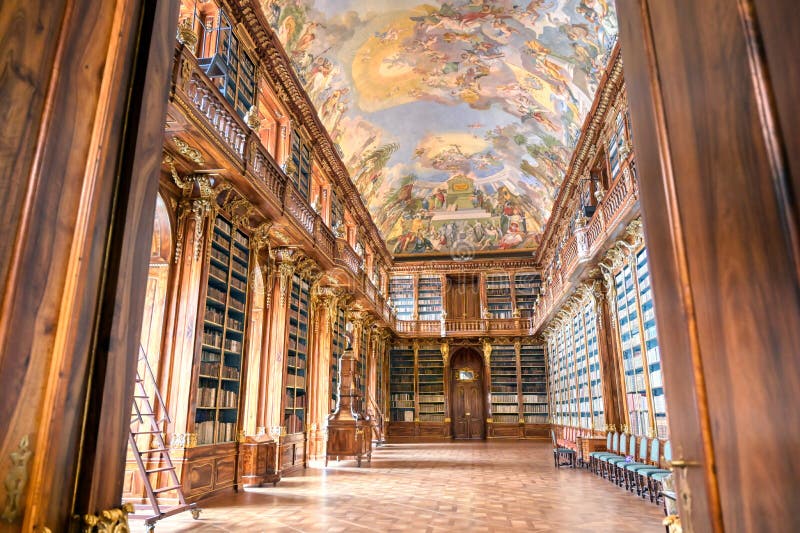 The Library at the Strahov Monastery Located in Strahov, Prague, Czech ...
