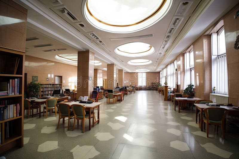 Library, with Students and Teachers in Learning Environment, Inside ...