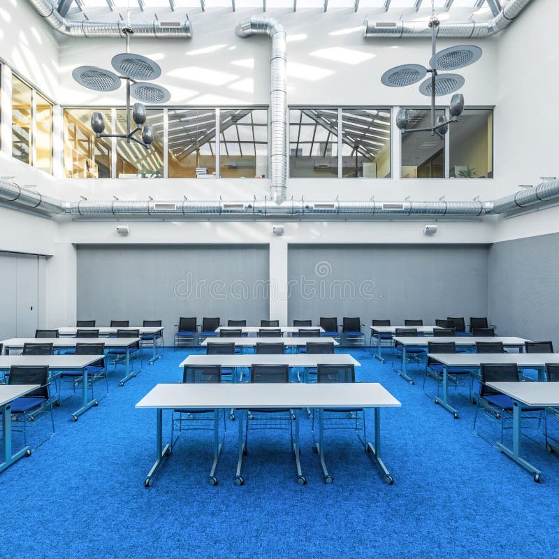 Modern Design Library Study Hall Stock Image - Image of college ...