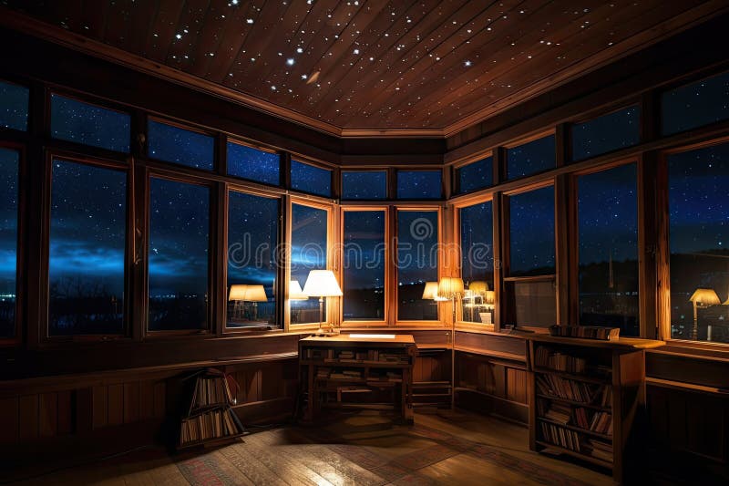 Library, with View of the Sunset, Surrounded by Cozy and Peaceful ...