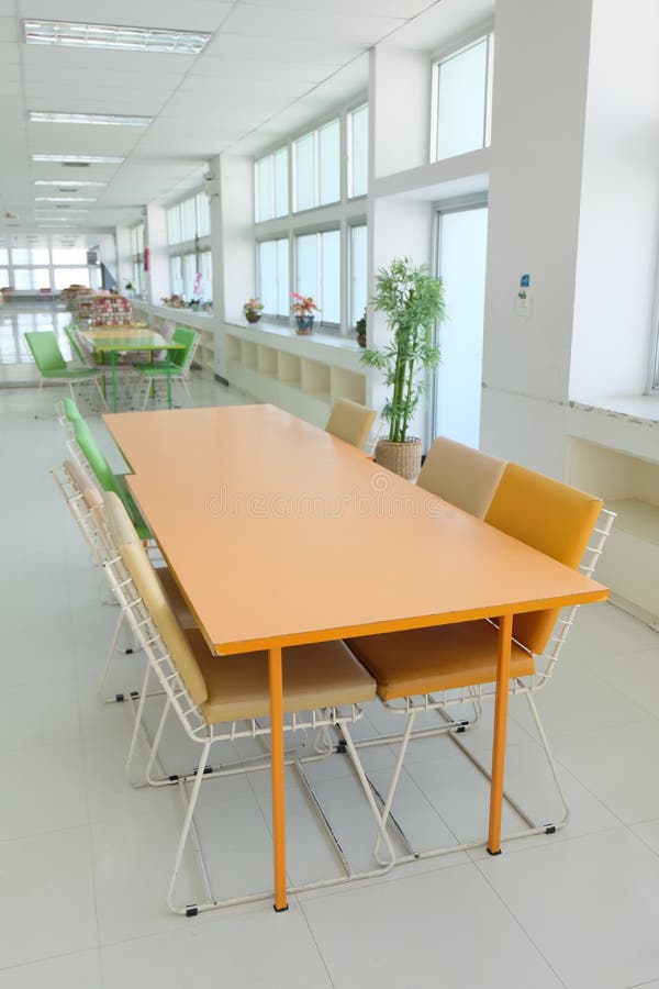 Library Table for Reading at the University Stock Image - Image of ...
