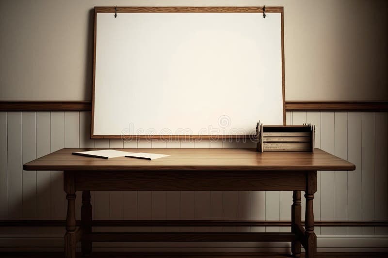 Library table, wood, blank stock illustration. Illustration of home ...