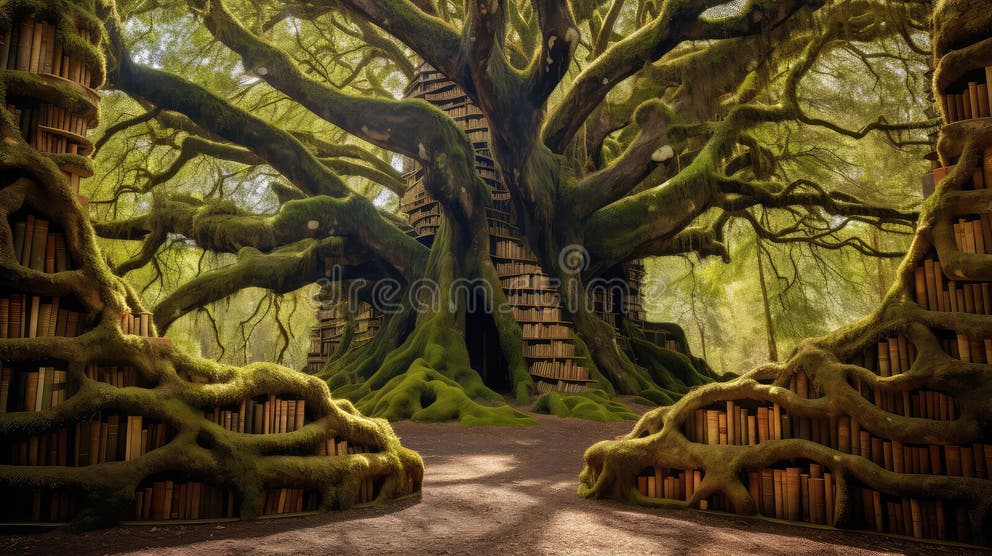 Library tree knowledge stock photo. Image of vibrant - 388966604