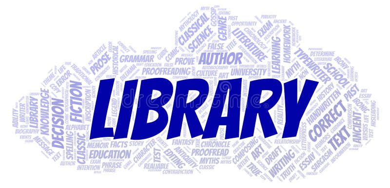 Library Typography Word Cloud Create with the Text only Stock ...