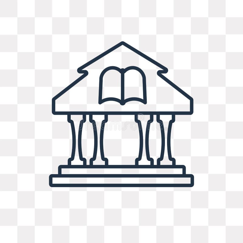 Library Vector Icon Isolated on Transparent Background, Linear L Stock ...