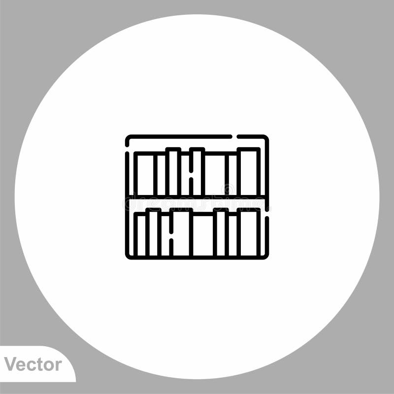 Library Vector Icon Sign Symbol Stock Vector - Illustration of page ...
