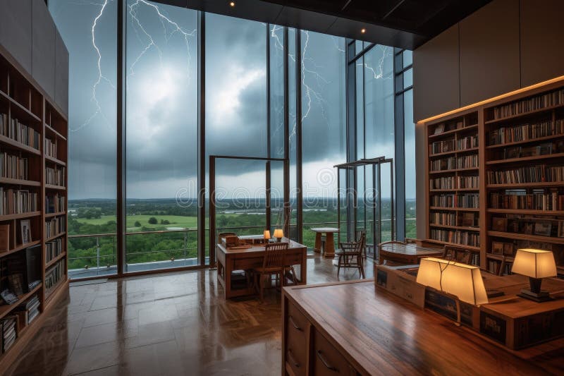 Library, with View of the Sunset, Surrounded by Cozy and Peaceful ...