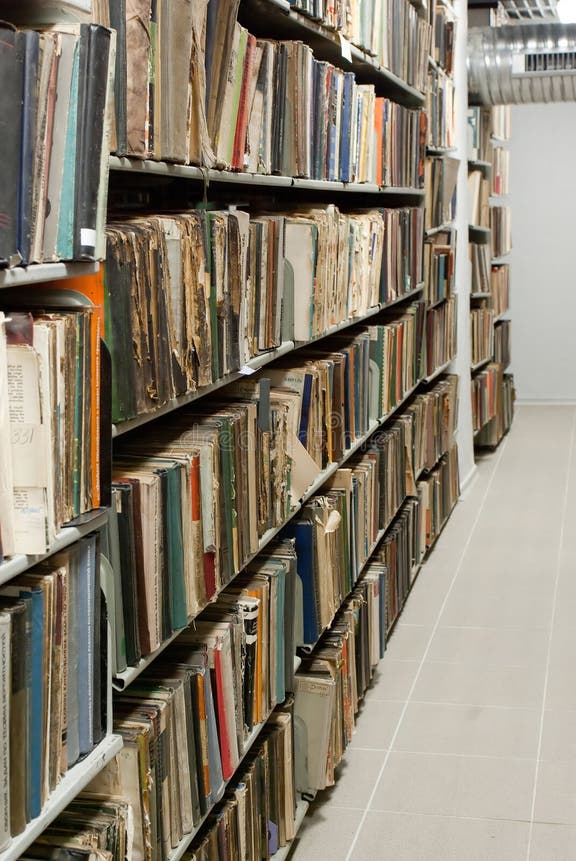 Library Vintage Database, Archives Stock Image - Image of index ...