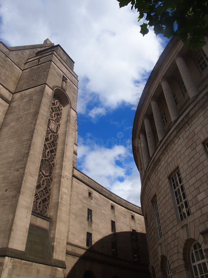 Library Walk, Manchester UK Stock Image - Image of buildings, blue ...