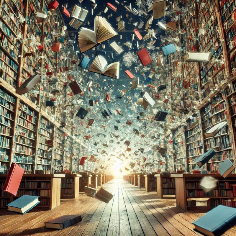 A Library Where Books Float and Their Words Rearrange Themselves Mid ...