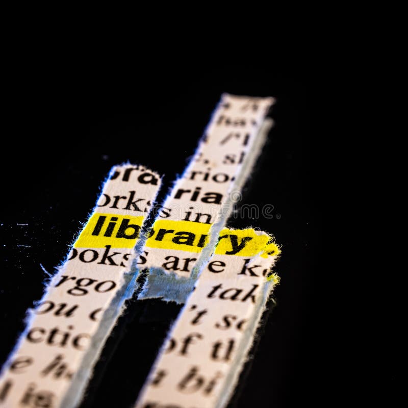 LIBRARY Word on Colorful Bead Block As Bookmark in Book Stock Image ...