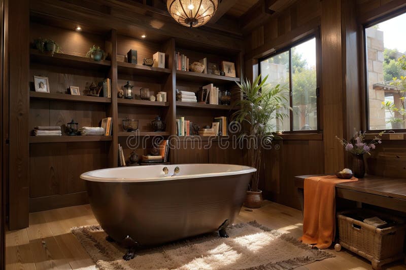 Showcasing Interior Design in Style Zen Zone Stock Illustration ...