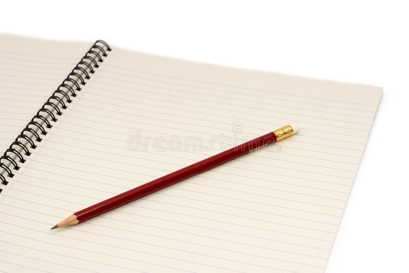 Libreta y lápiz aislados foto de archivo. Imagen de pista - 19312892