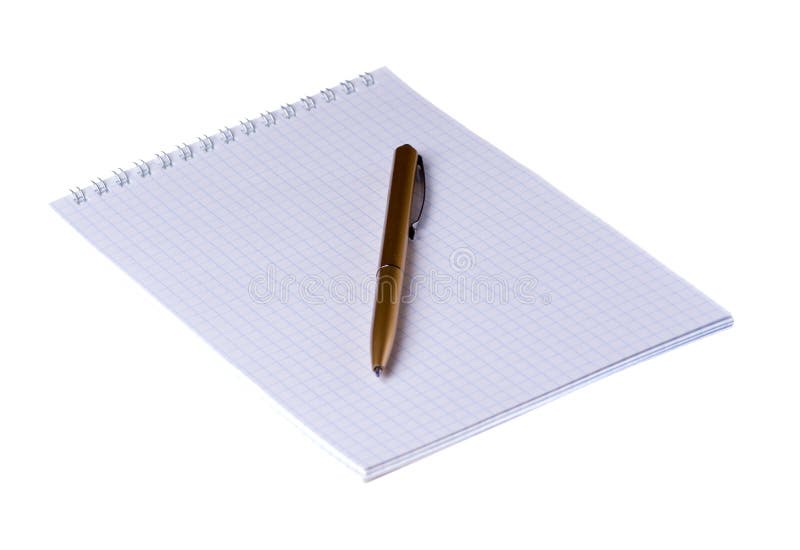 Libreta Y Pluma Aisladas En El Fondo Blanco Foto de archivo - Imagen de ...