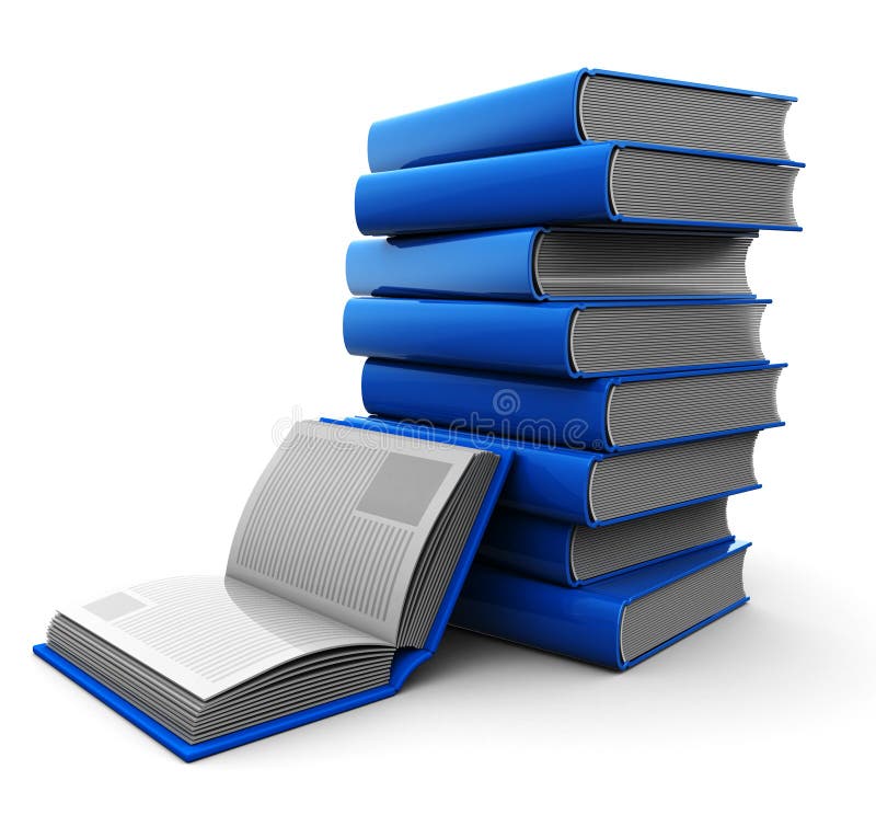 Libri blu illustrazione di stock. Illustrazione di libreria - 27687080
