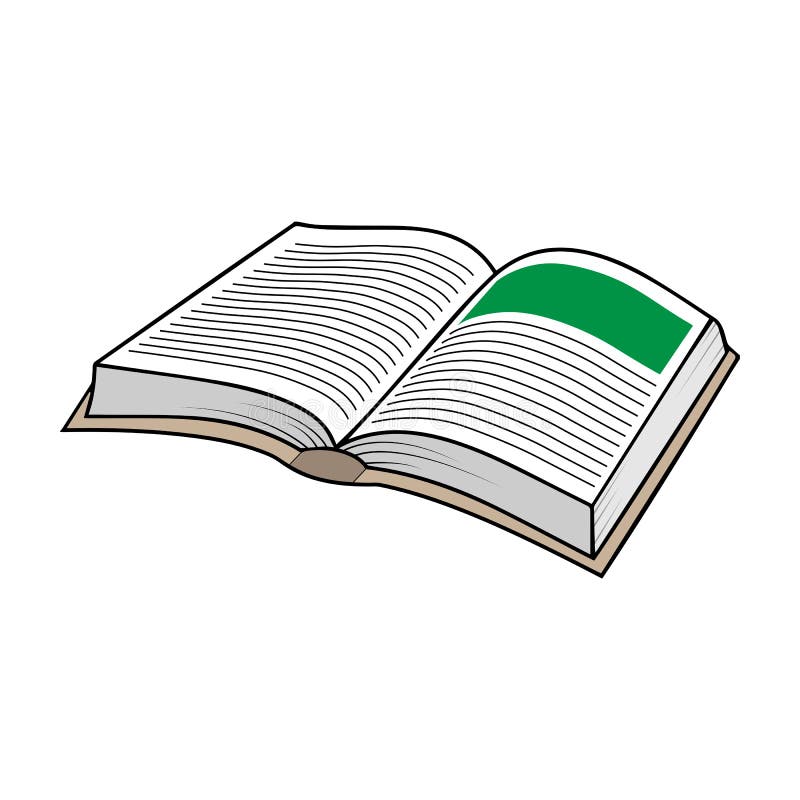 Libro Abierto Lanzado, Un Dibujo Simple Ilustración del Vector ...