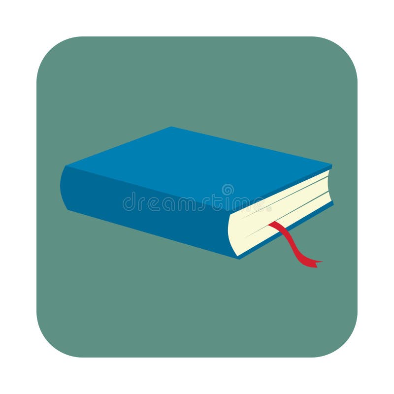 Libro Azul Con El Icono Plano De La Señal Ilustración del Vector ...