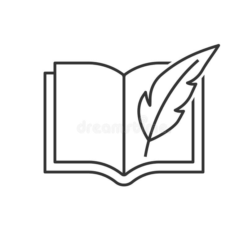 Libro Con La Pluma De La Pluma Ilustración del Vector - Ilustración de ...