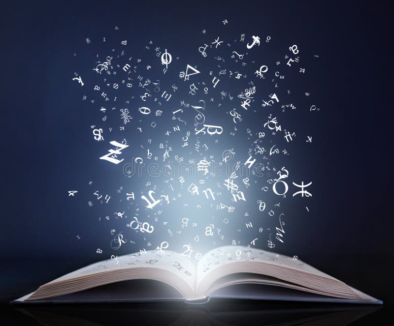 Libro Abierto Con Las Letras Ilustración del Vector - Ilustración de ...