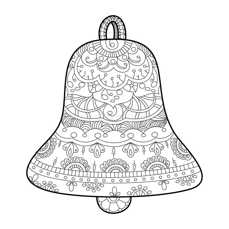Libro De Colorear De Bell Para El Vector De Los Adultos Ilustración del ...