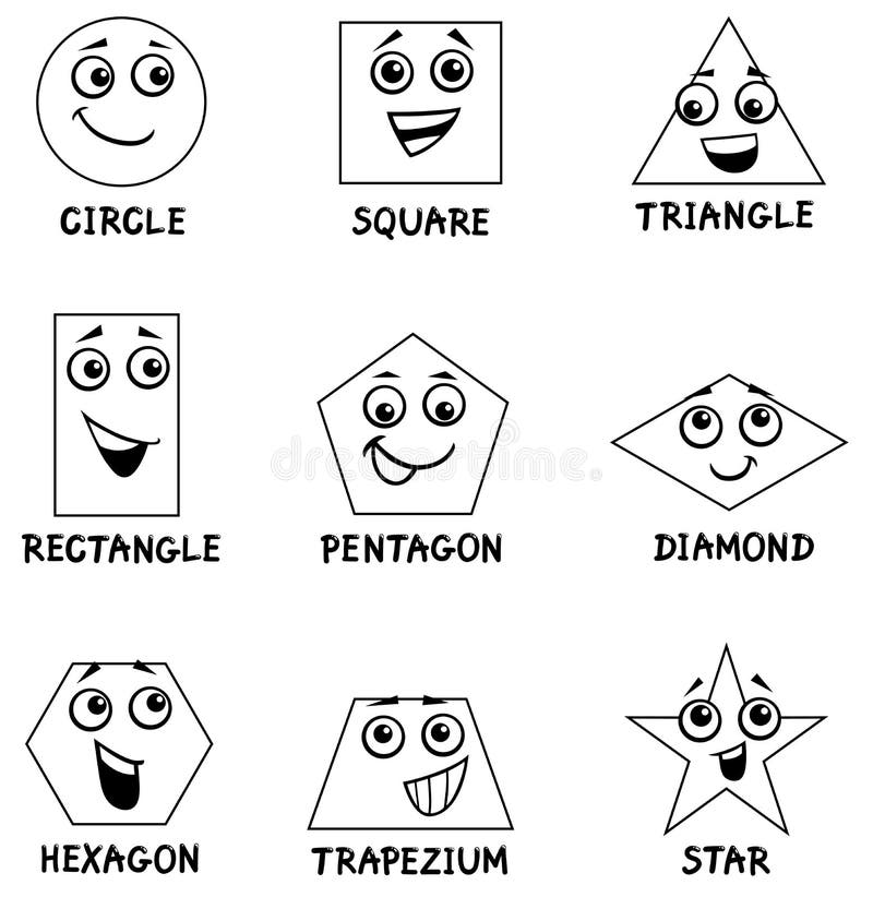 Libro De Colorear Geométrico De Las Formas Ilustración del Vector ...