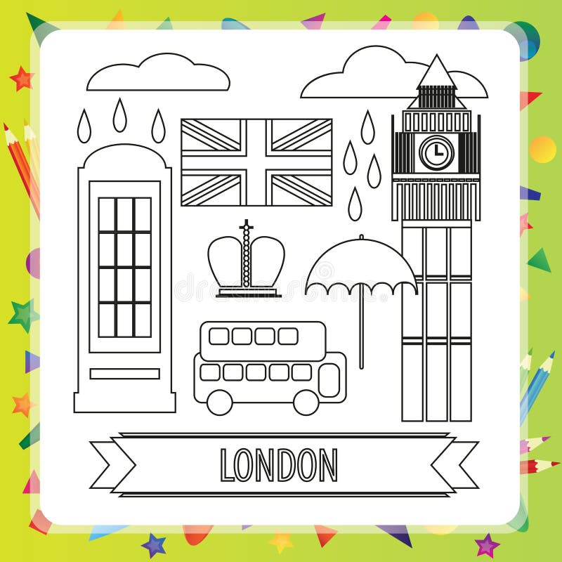 Libro De Colorear - Londres Ilustración del Vector - Ilustración de ...