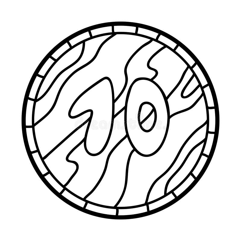 Libro de colorear, moneda ilustración del vector. Ilustración de ...