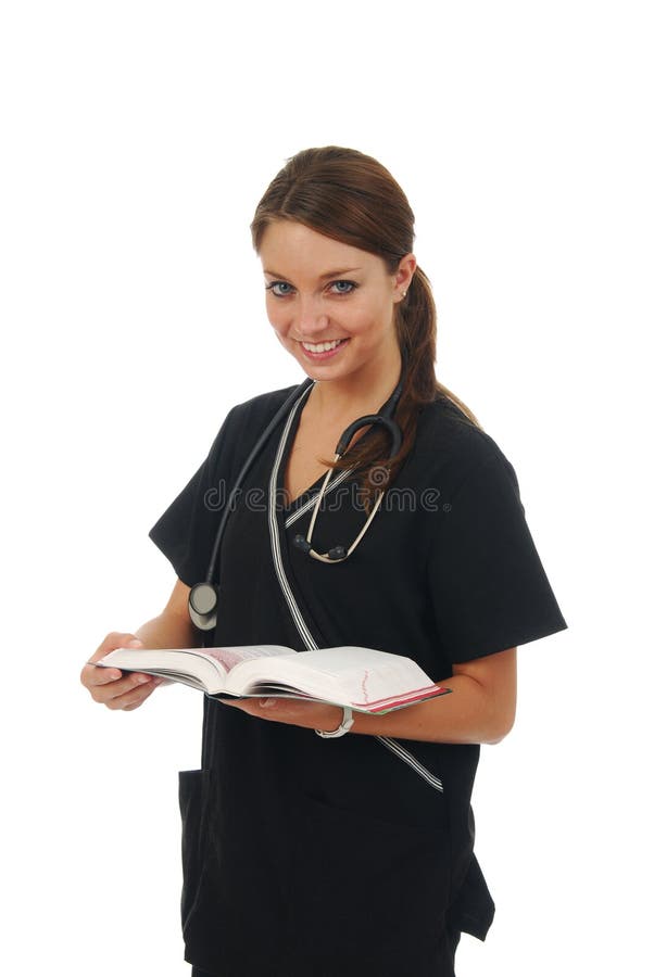 Libro De Consulta De La Lectura De La Enfermera Imagen de archivo ...