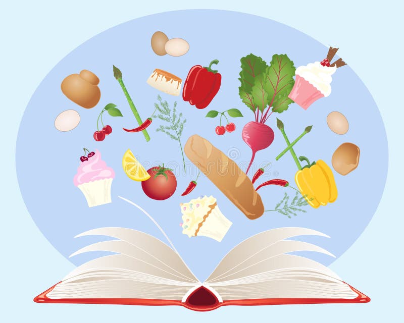 Libro De Recetas Cocina 3d Ilustración Realista De Alimentos ...